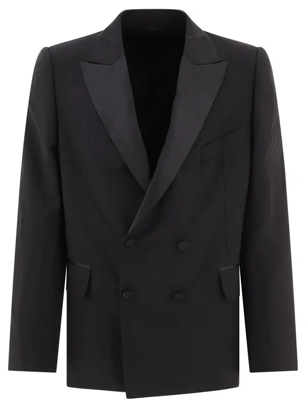BODE Double Breasted Tuxedo Blazer - Black