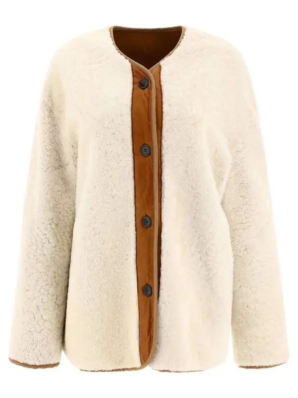 GIOVI Reversible Shearling Jacket - White
