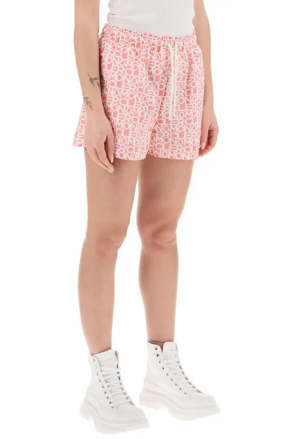 Moncler Logo Shorts In Technical Fabric