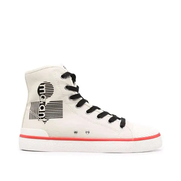 Isabel Marant Logo Canvas High-top Sneakers - Beige