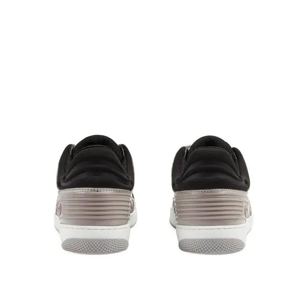 Gucci Silver & Black Leather Basket Sneaker (NEW!) Gucci Leather Basket Sneakers | italist main image 3
