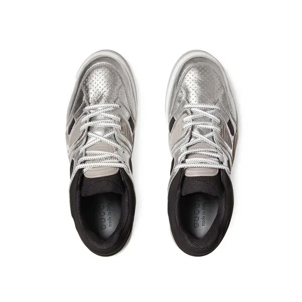 Gucci Leather Basket Sneakers In Silver - 32% Off | Editorialist display picture 1