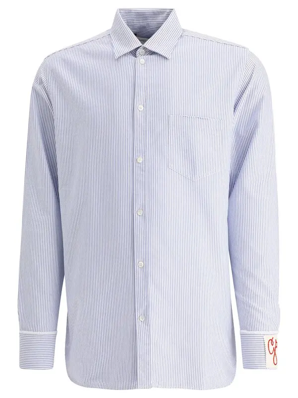 GOLDEN GOOSE Alvise Striped Shirt - Light Blue