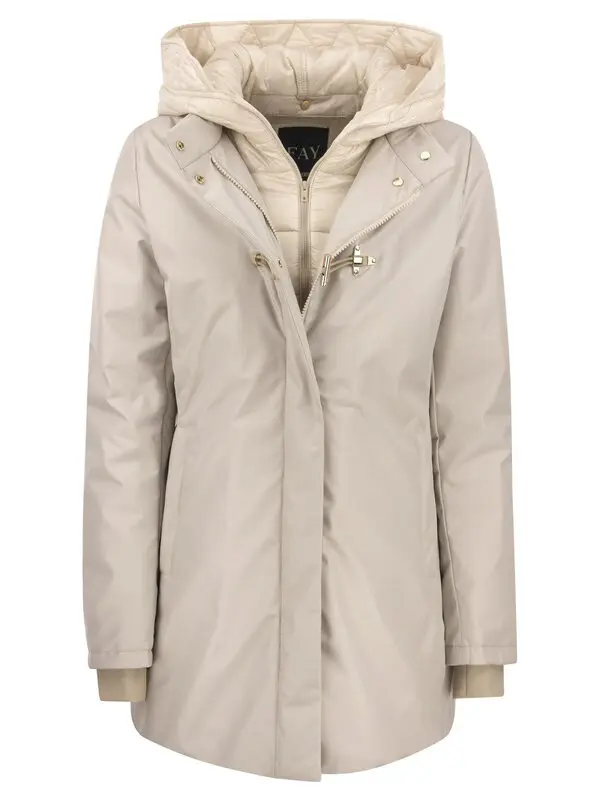 FAY Toggle Coat - Ice/beige