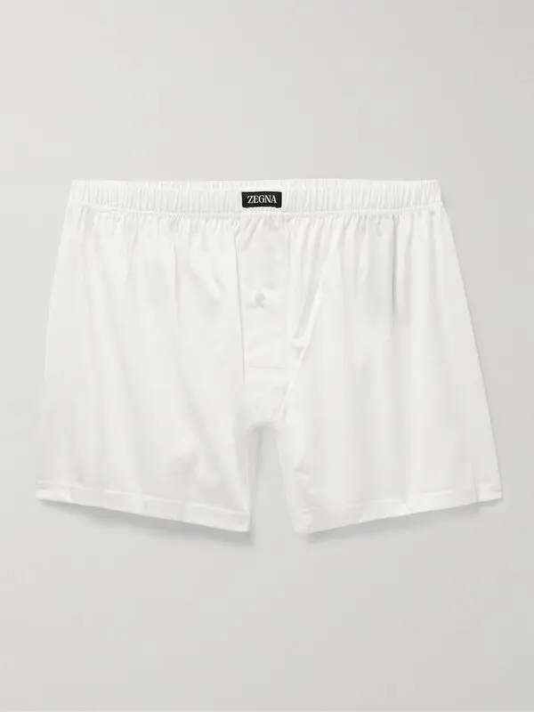 Zegna Filoscozia® Cotton-jersey Boxer Shorts - White