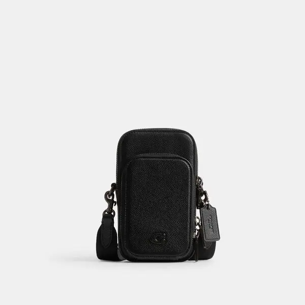 COACH Crossgrain Leather Phone Crossbody