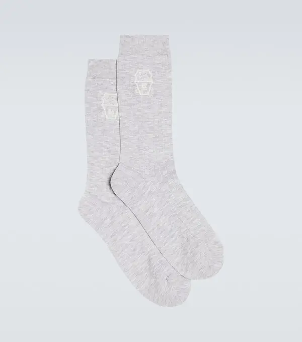 Brunello Cucinelli Cotton Crew Socks - Grey