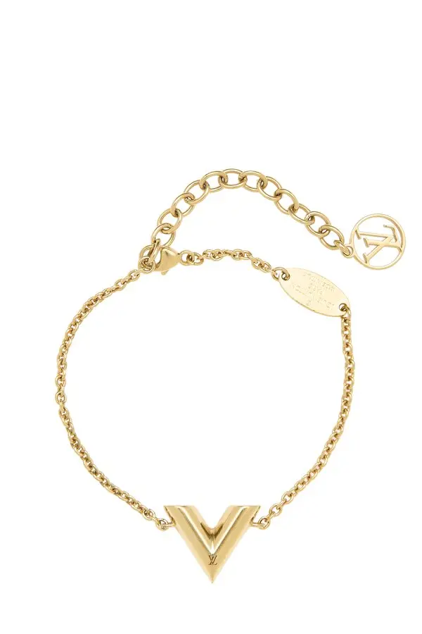 LOUIS VUITTON Essential V Charm Link Bracelet - Gold