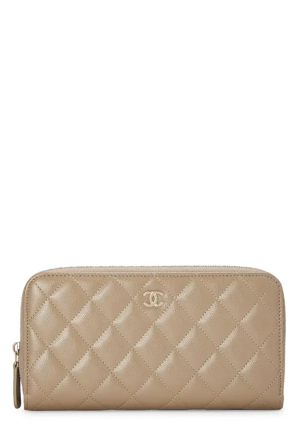 Chanel Quilted Caviar Zip Around Wallet