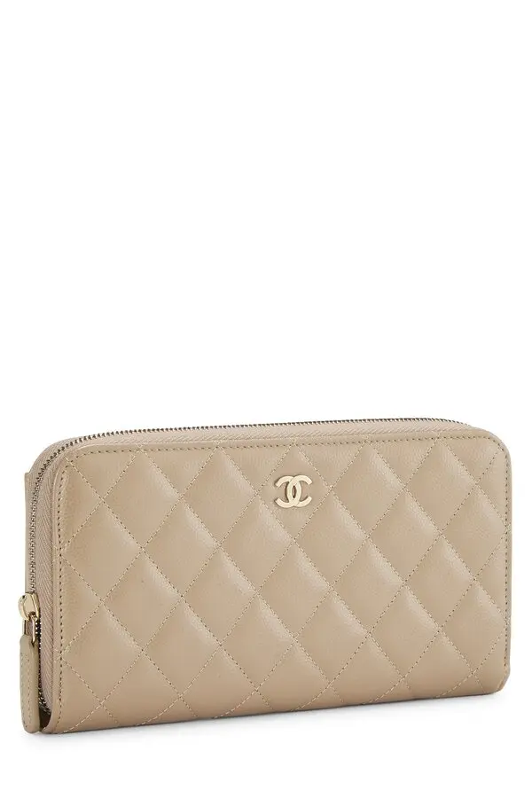Chanel Quilted Caviar Zip Around Wallet