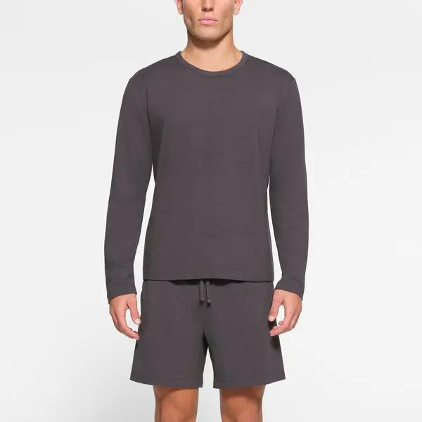 SKIMS Relaxed Long Sleeve T Shirt | Grey | | Jersey Lounge - Ash