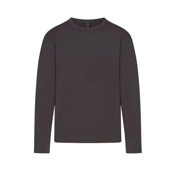 SKIMS Relaxed Long Sleeve T Shirt | Grey | | Jersey Lounge