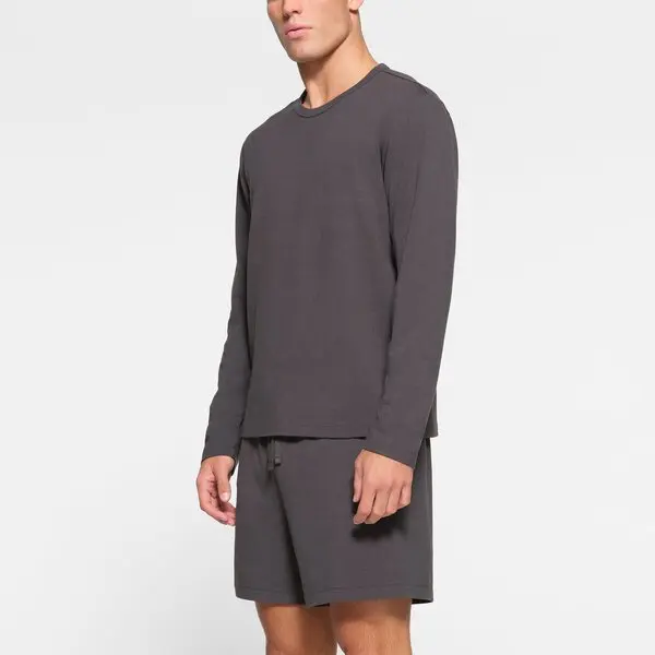 SKIMS Relaxed Long Sleeve T Shirt | Grey | | Jersey Lounge