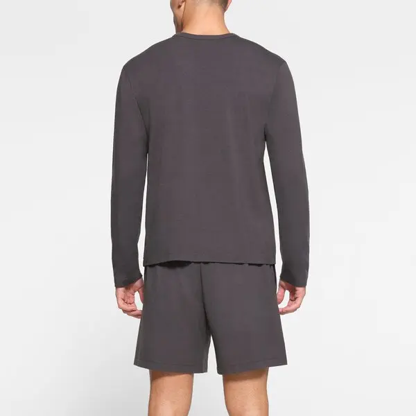SKIMS Relaxed Long Sleeve T Shirt | Grey | | Jersey Lounge