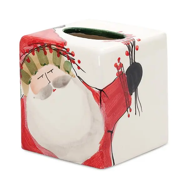 VIETRI Old St. Nick Tissue Box