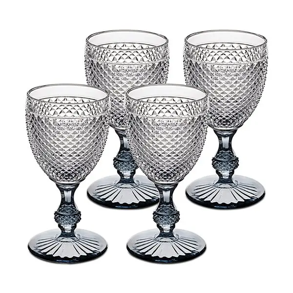 VISTA ALEGRE Bicos Bicolor Goblet With Grey Stem, Set Of 4 - Multi