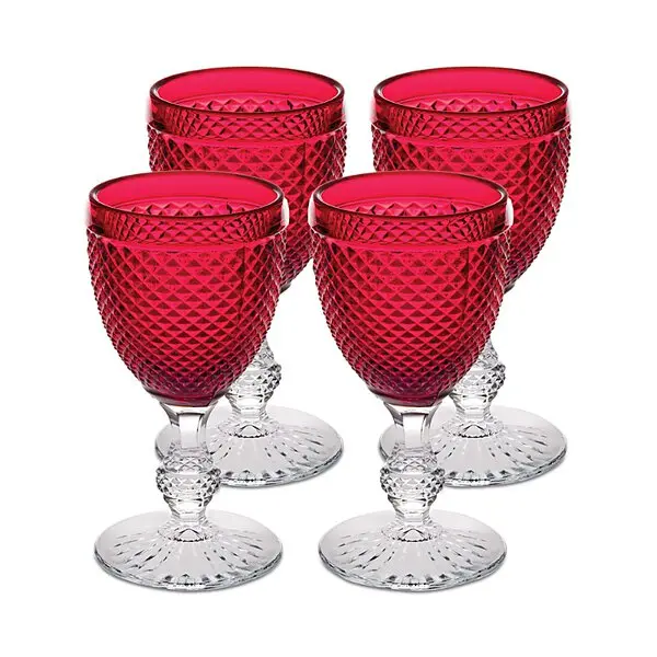 VISTA ALEGRE Bicos Bicolor Goblet With Red Bowl, Set Of 4 - Muti