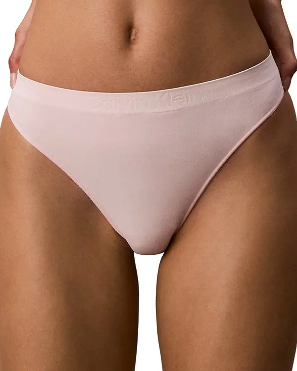 Calvin Klein Bonded Flex Mid Rise Thong - Eggshell Pink