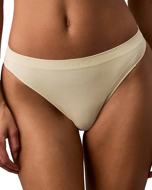 Calvin Klein Bonded Flex Mid Rise Thong - Glass Yellow