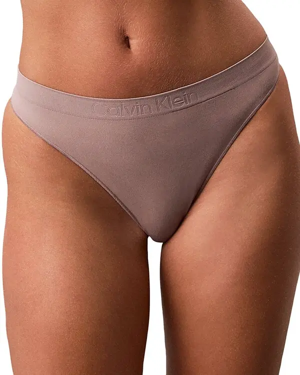 Calvin Klein Bonded Flex Mid Rise Thong - Mink