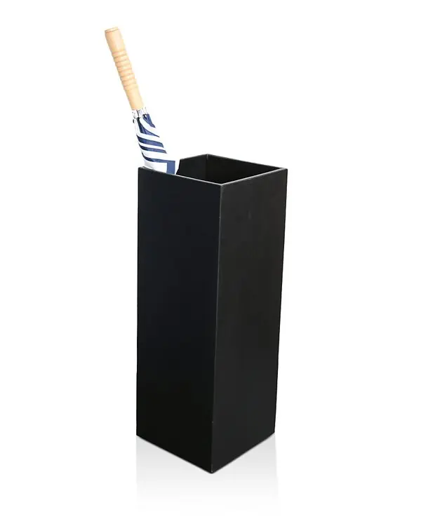 ROYCE NEW YORK Leather Umbrella Stand - Black