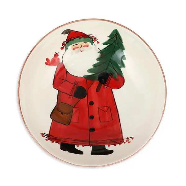 VIETRI Old St. Nick Medium Serving Bowl - Red