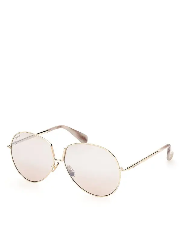 Max Mara Pilot Sunglasses - Gold/tan Mirrored Solid