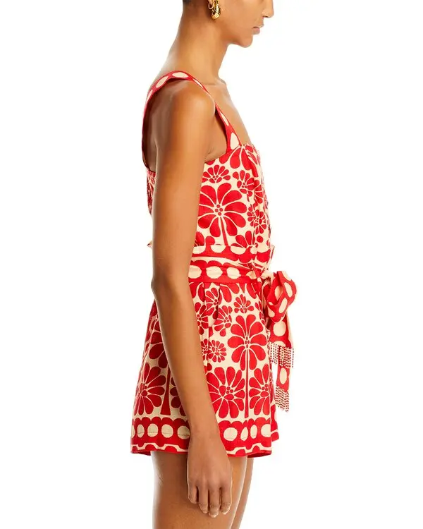 open lace back dress Red Palermo Sleeveless Midi Dress – FARM Rio main image 0