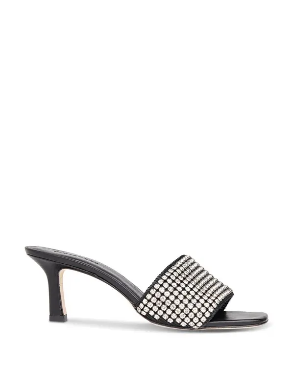 Whistles Adella Square Toe Diamante Mid Heel Sandals