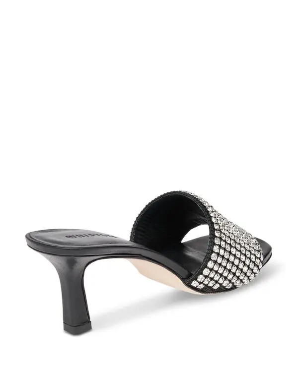 Whistles Adella Square Toe Diamante Mid Heel Sandals