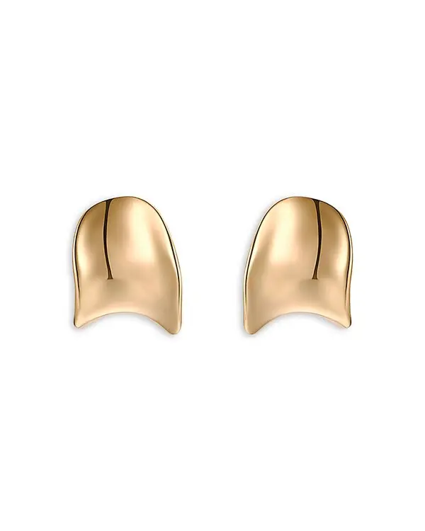 Ettika Curved Stud Earrings - Gold