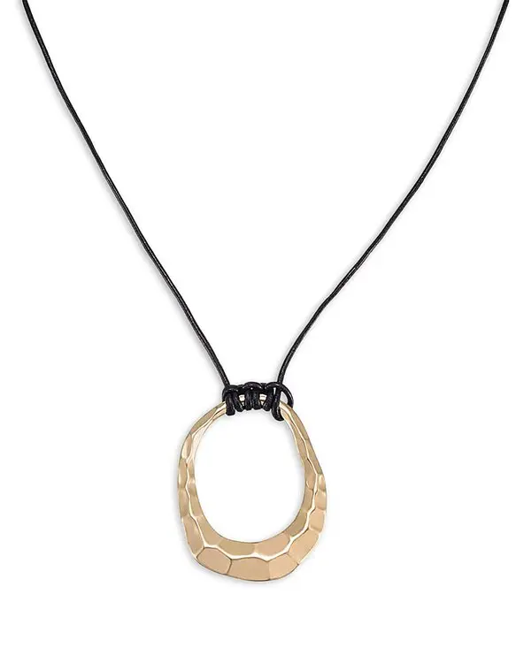 Ettika Hammered Pendant Necklace - Gold/black