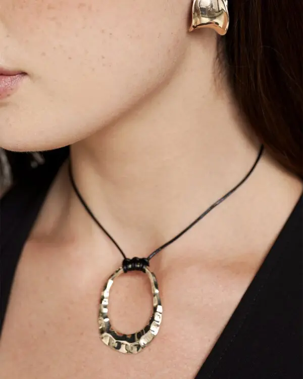 Ettika Hammered Pendant Necklace