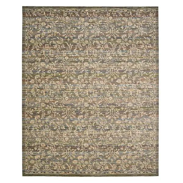 NOURISON HOME Rhapsody Rh012 Collection Area Rug, 5'6 X 8 - Blue Moss