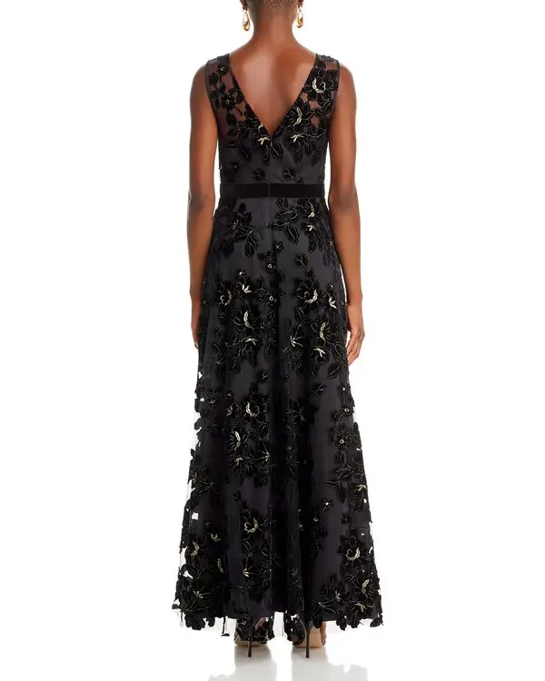 Buy Eliza J Flocked Tulle Gown - Black At 40% Off | Editorialist
