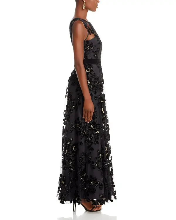 Eliza J Flocked Tulle Gown
