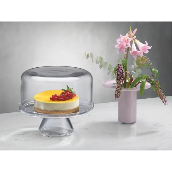 NUDE GLASS Bloom Cake Stand With Dome