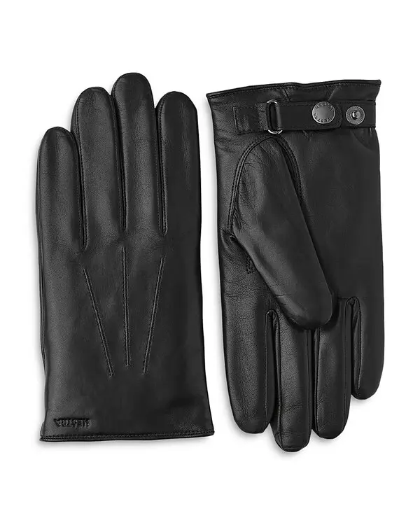 HESTRA Nelson Leather Gloves - Black