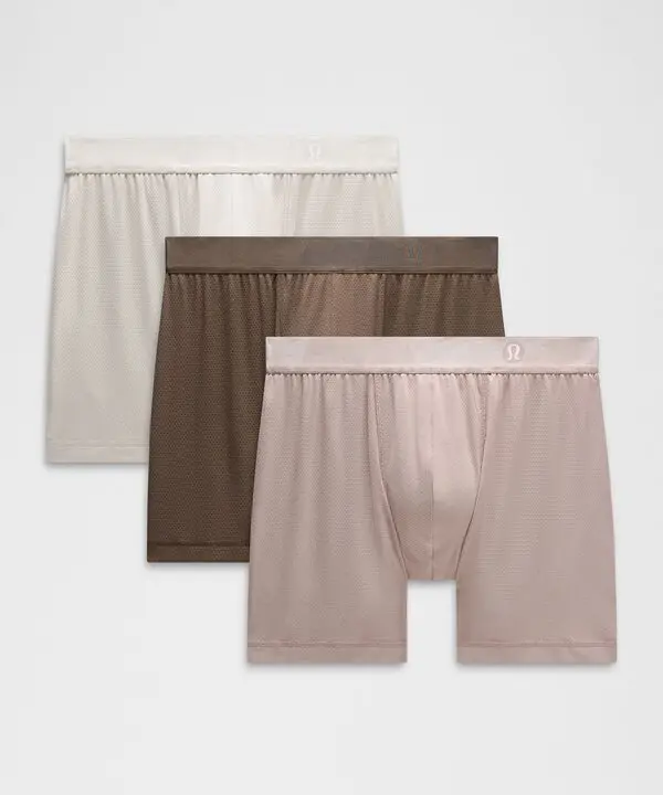 Lululemon Always In Motion Mesh Boxer 5 - Walnut Crunch/ashen Rose/downtown Tan