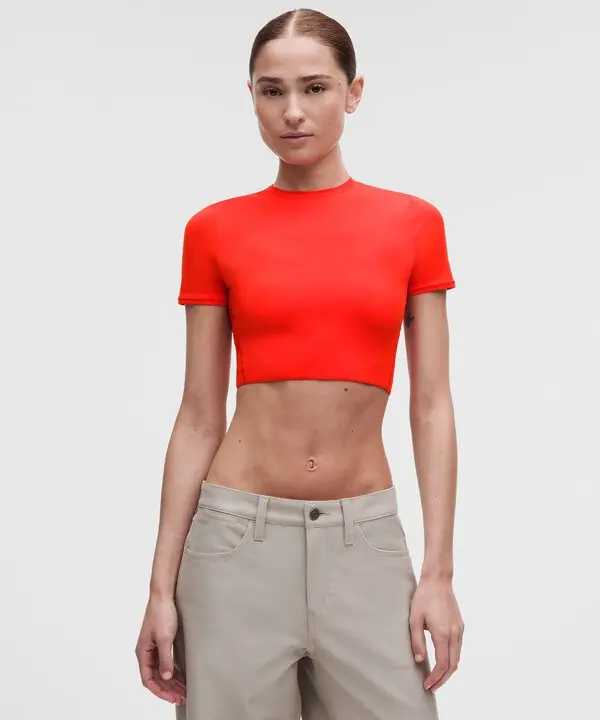 Lululemon Ultra-soft Nulu Cropped Crewneck T-shirt - Cherry Ember