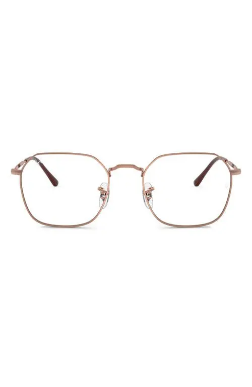 Ray-ban 53mm Irregular Eyeglasses - Rose Gold