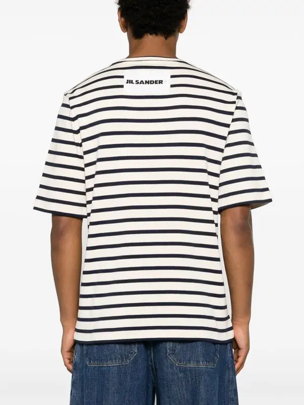 JIL SANDER Striped Ribbed Cotton T-shirt