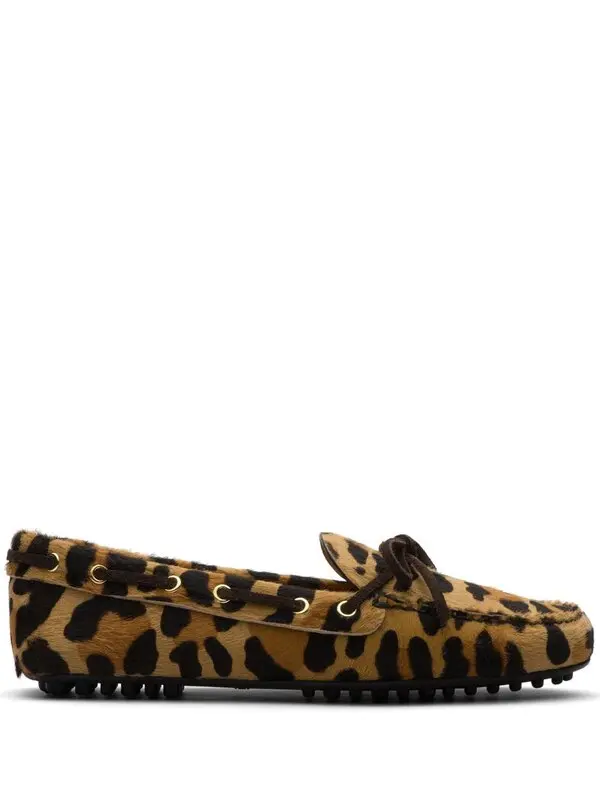 Car Shoe Animalier-print Loafers - Brown