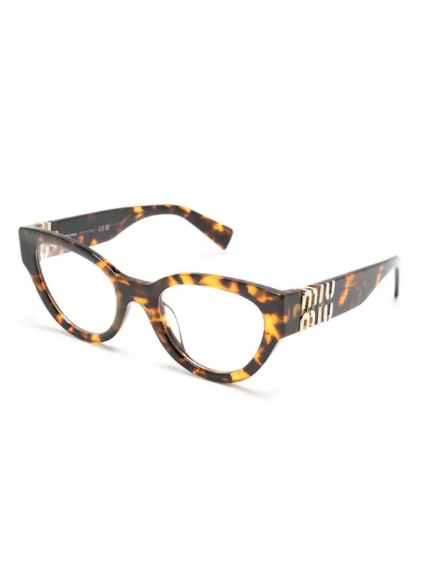 Miu Miu Logo-plaque Cat-eye Frame Glasses