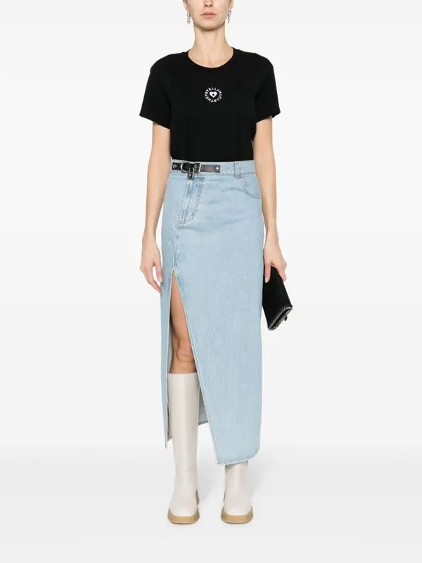 Stella McCartney Lovestruck" Logo T-shirt - Black