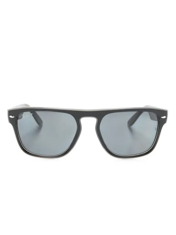 Ray-ban Logo-plaque Square-frame Sunglasses - Black