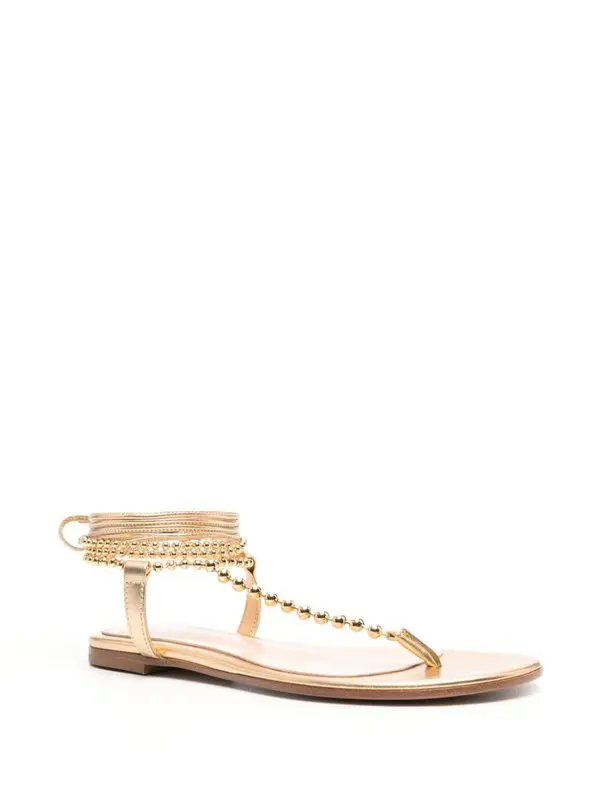 GIANVITO ROSSI Soleil Bead-embellished Leather Sandals