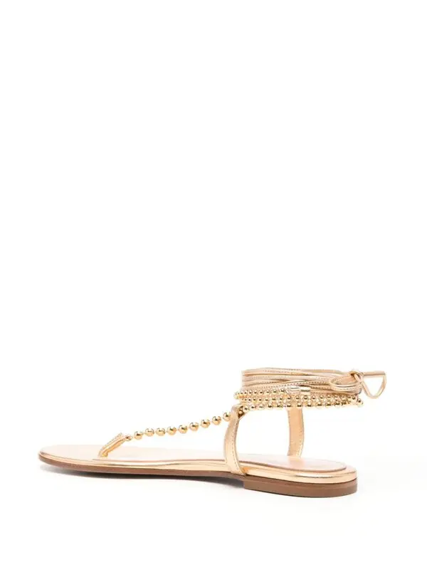 GIANVITO ROSSI Soleil Bead-embellished Leather Sandals