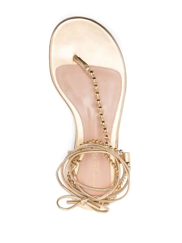 GIANVITO ROSSI Soleil Bead-embellished Leather Sandals