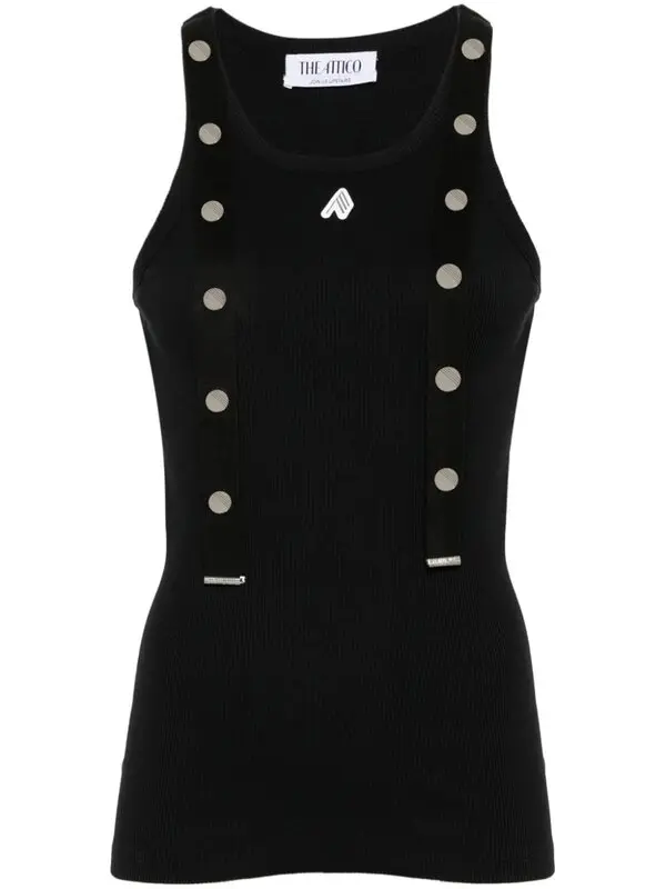 Attico Logo Appliqué Tank Top - Black